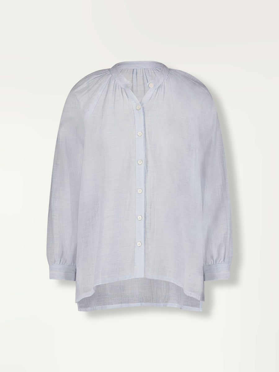 lemlem Women's MITA Button Up Blouse in Light Blue
