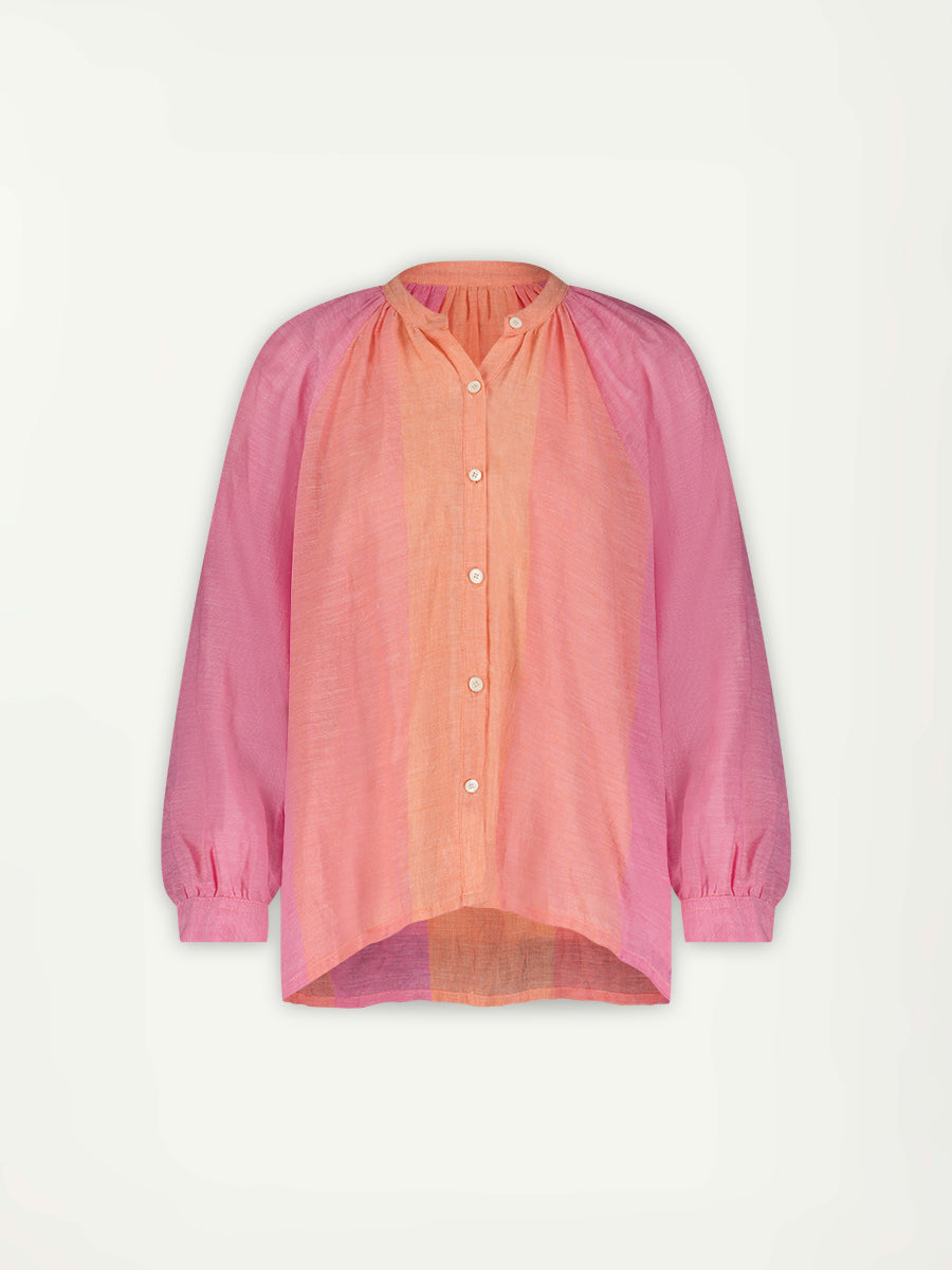 lemlem Women's MITA Button Up Blouse in Nefas Peach