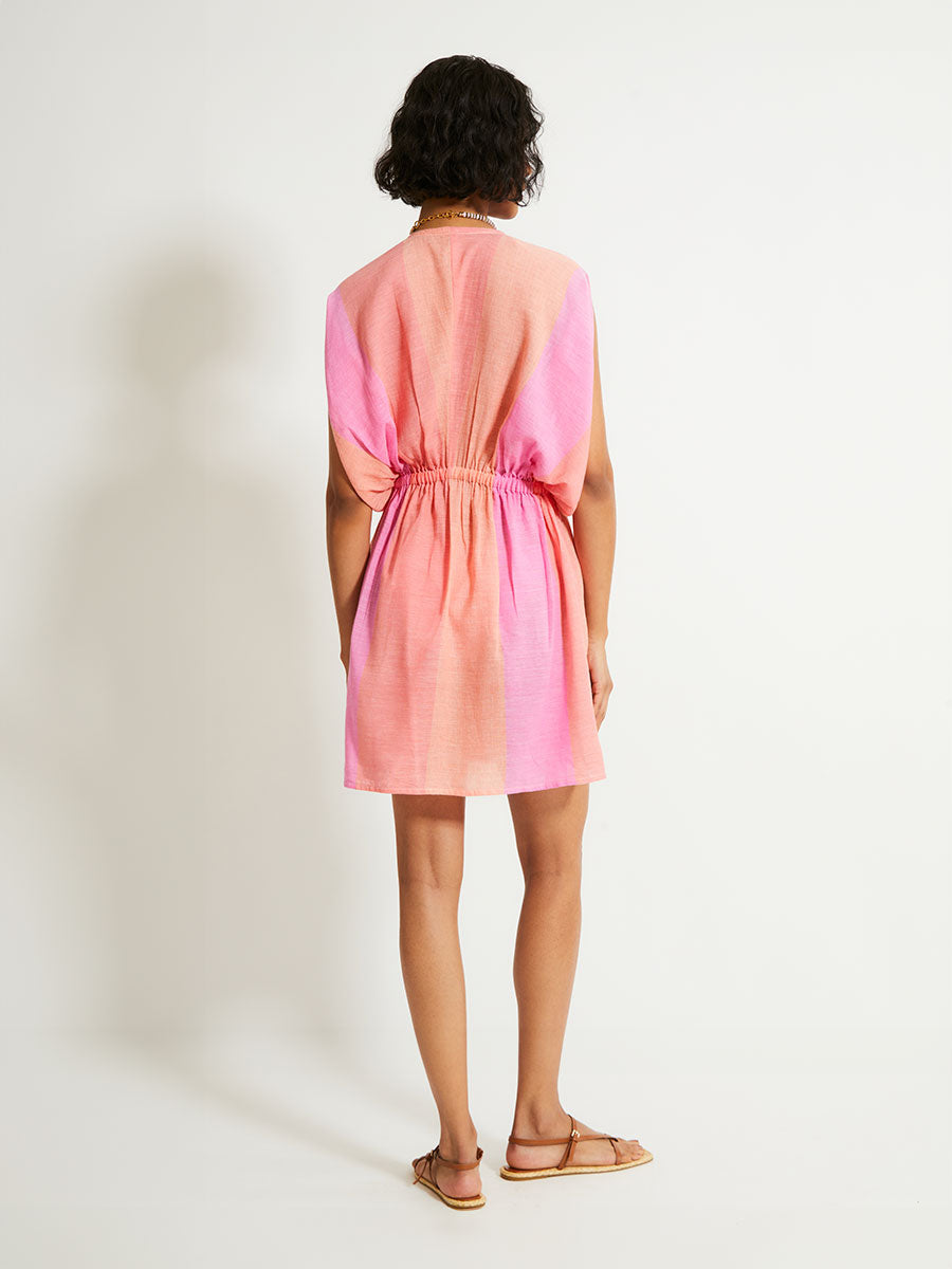 lemlem Women's ALEM Plunge Dress in Nefas Peach