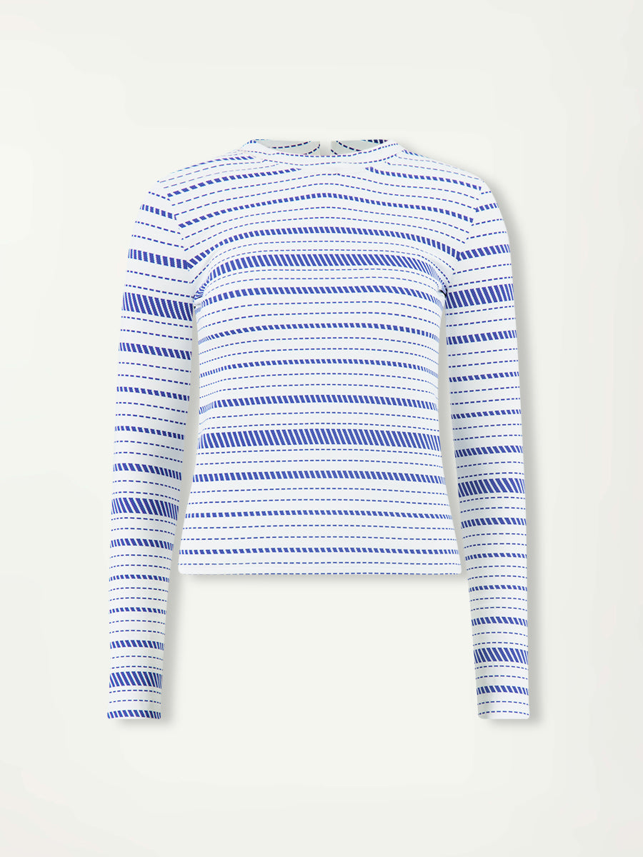 lemlem Women's AZEB Rash Guard in Tiki Azure